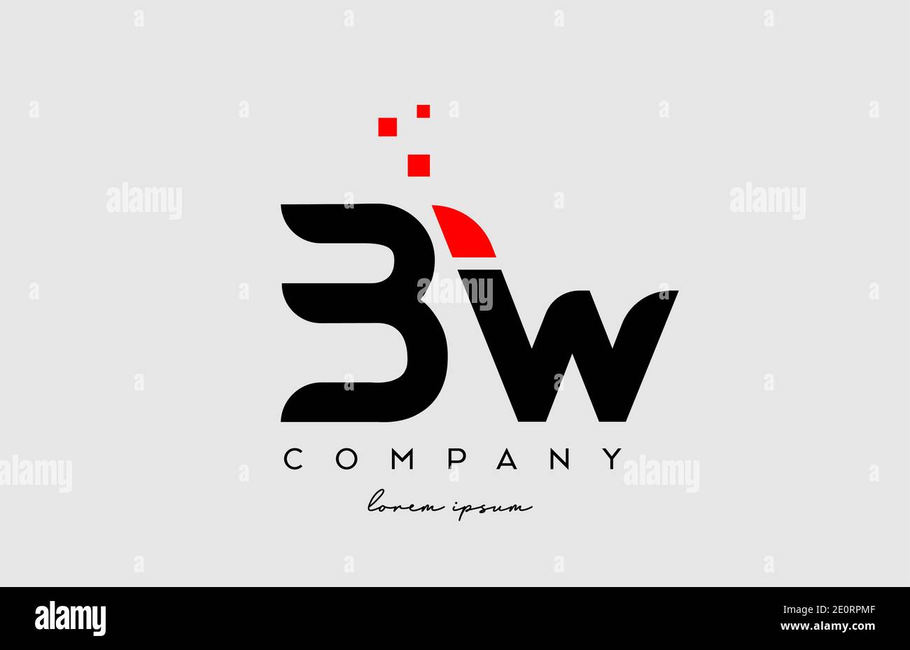 black red BW B W alphabet letter logo icon combination. Design for ...