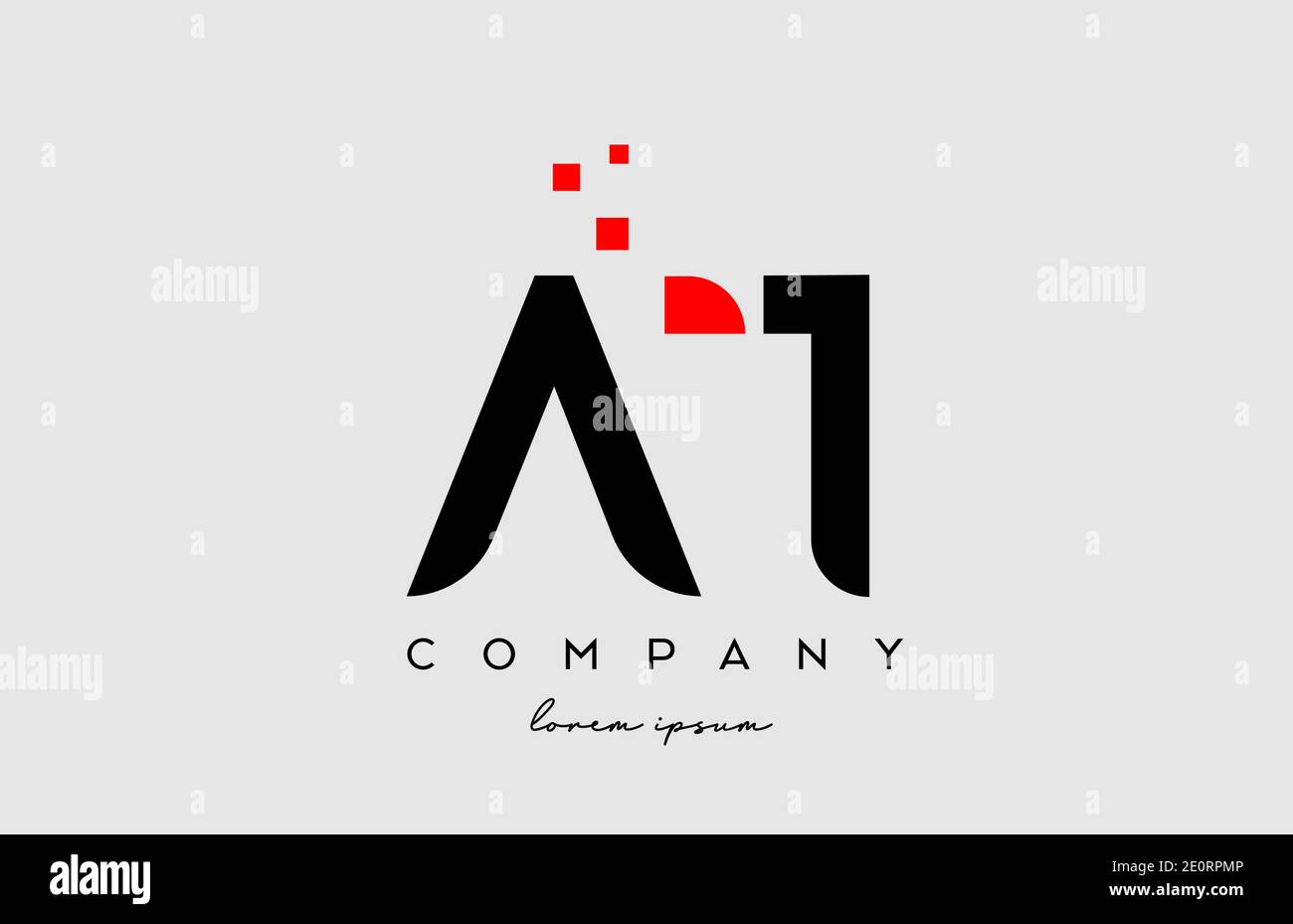 black red AT A T alphabet letter logo icon combination. Design for ...