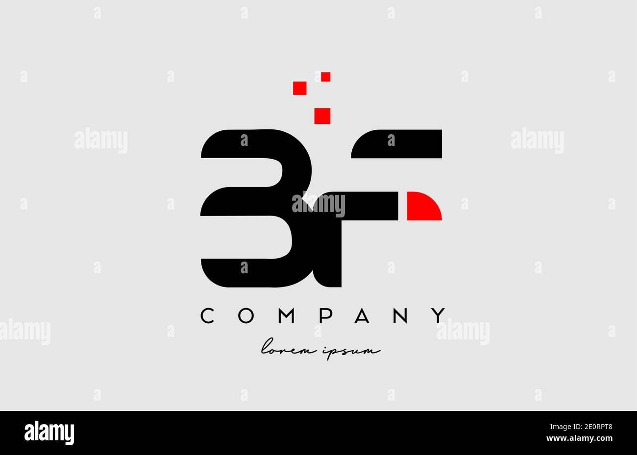 black red BF B F alphabet letter logo icon combination. Design for ...