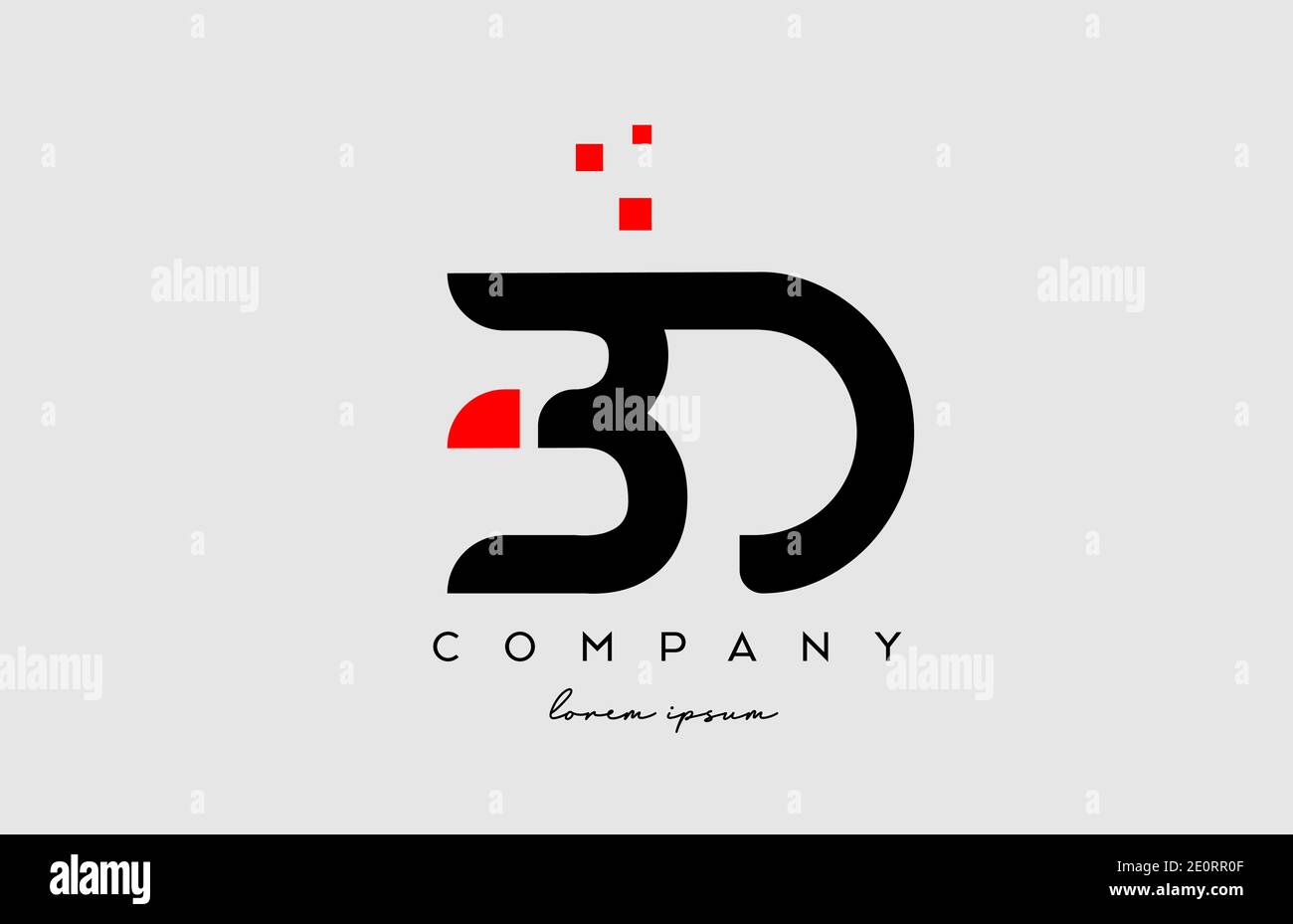 black red BD B D alphabet letter logo icon combination. Design for ...