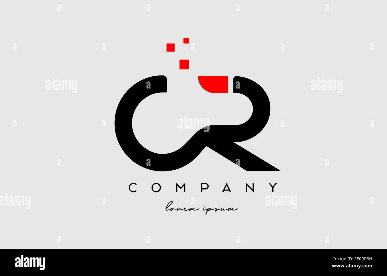 black red CR C R alphabet letter logo icon combination. Design for ...