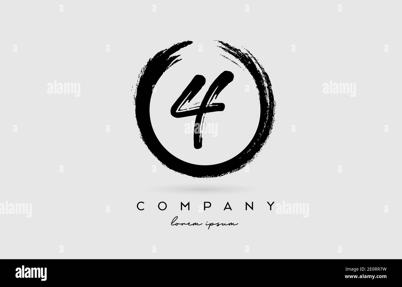 grunge number 4 logo icon. Vintage design for business and company in ...