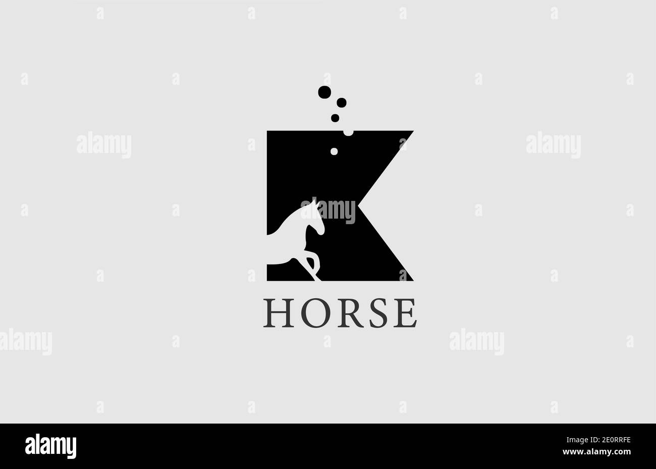 K horse alphabet letter logo icon with stallion shape inside. Creative ...