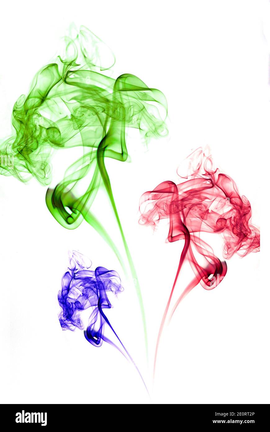 colorful colored smoke that looks like a bouquet on white background ...