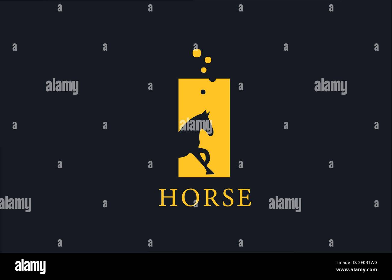 I yellow horse alphabet letter logo icon with stallion shape inside ...