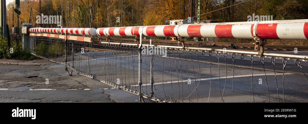Railway Crossing Gate, Husen, Dortmund, North Rhine-Westphalia, Germany ...