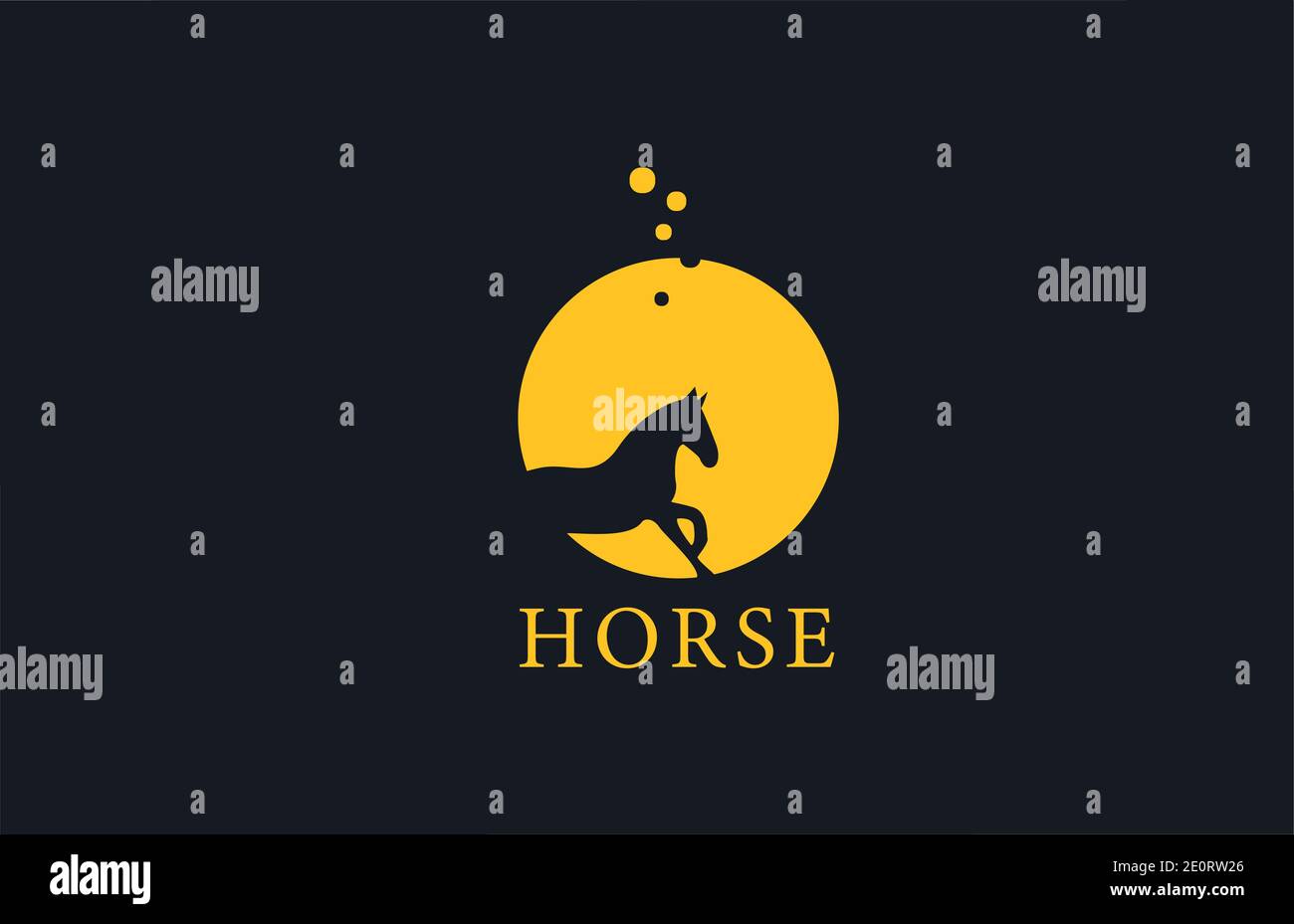 O yellow horse alphabet letter logo icon with stallion shape inside ...