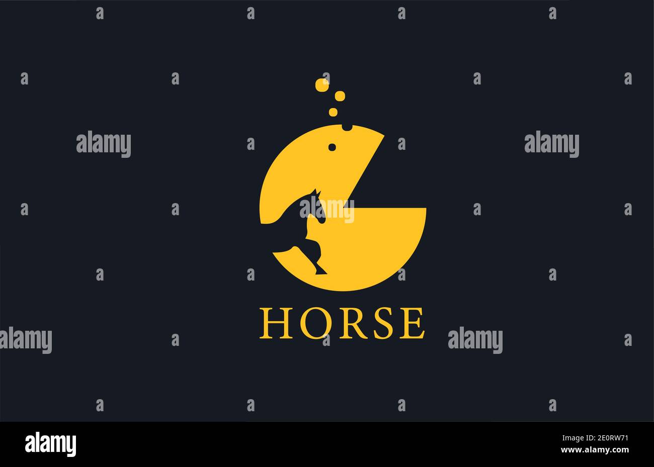 G yellow horse alphabet letter logo icon with stallion shape inside ...