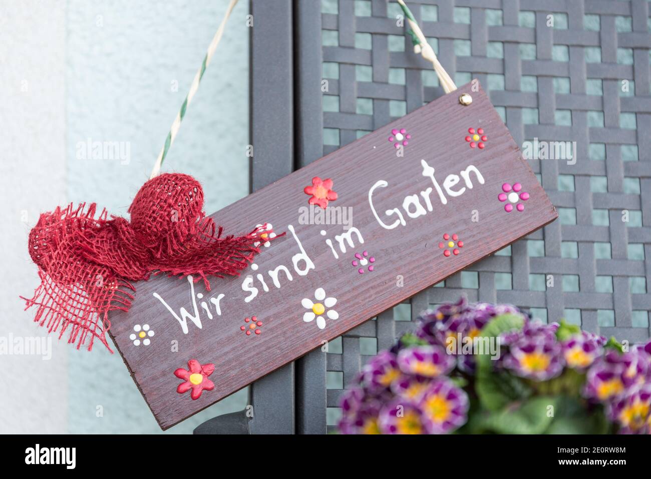 Information Sign For Guests And Decoration At The Entrance Stock Photo ...