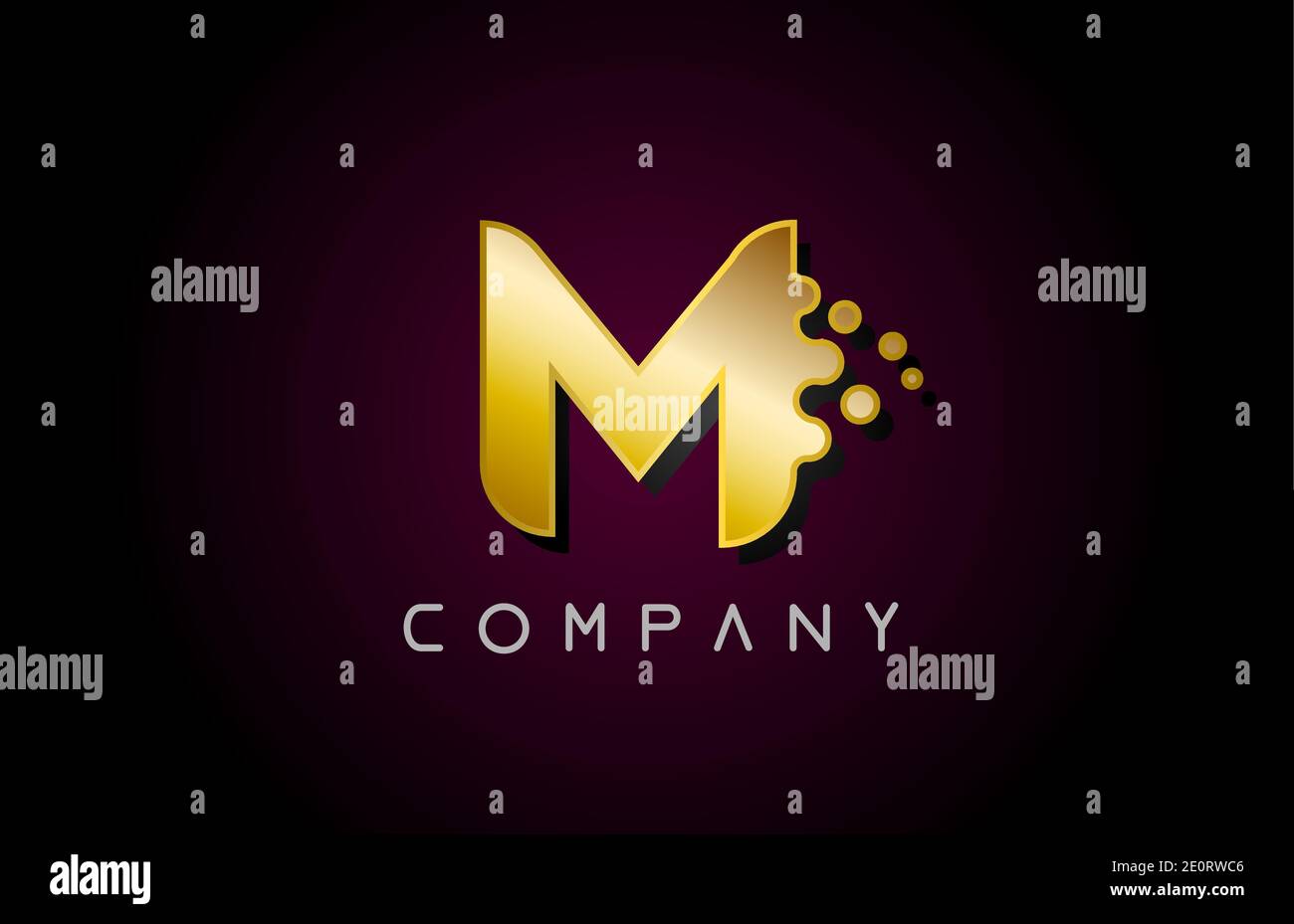 M gold golden letter logo icon. Creative alphabet design for business ...