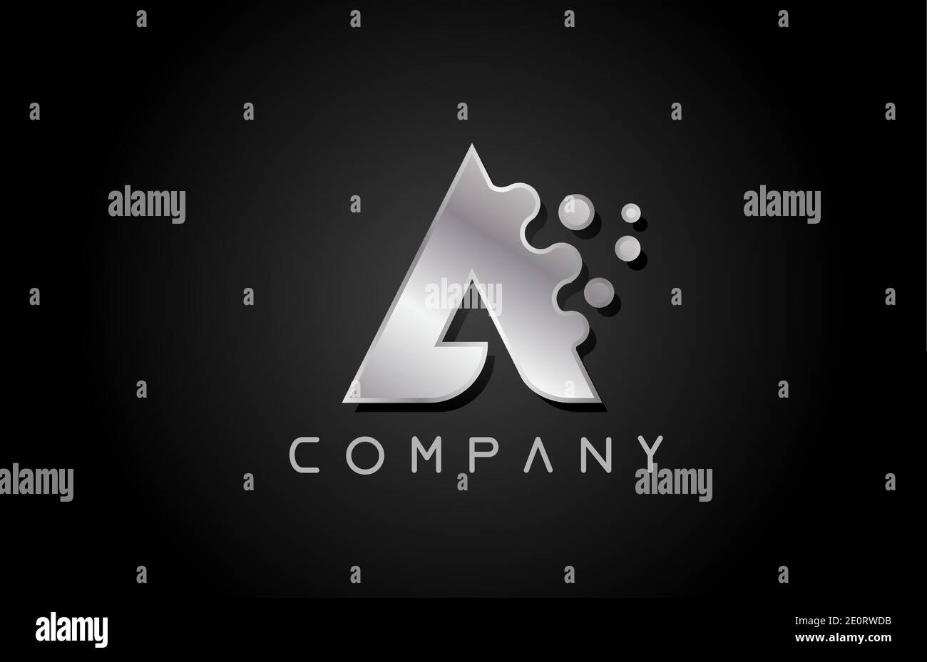 A metallic grey letter logo icon with bubble shapes. Creative alphabet ...