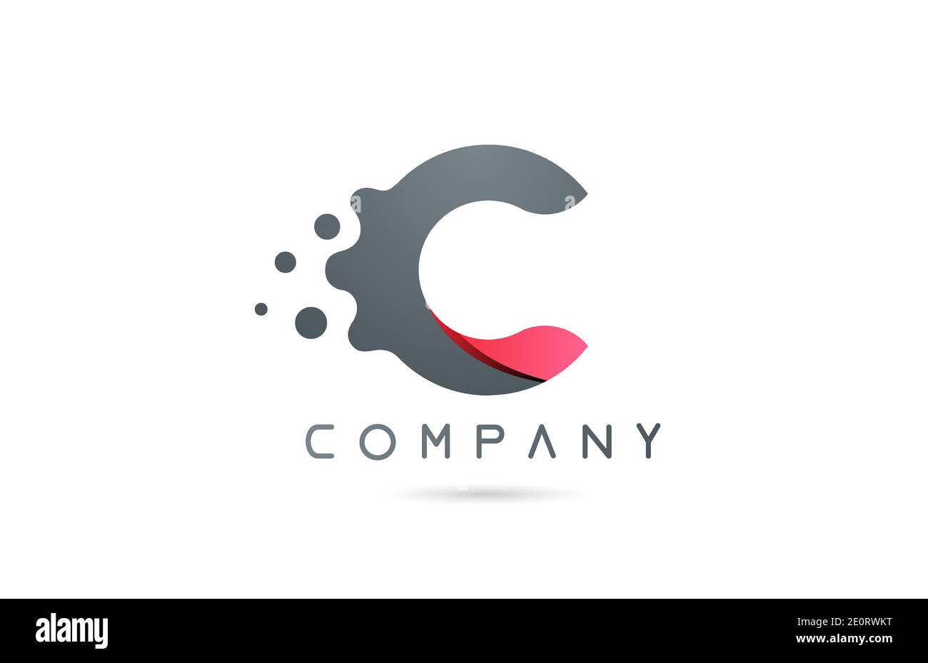 C pink grey alphabet letter logo icon with bubble shapes. Creative ...