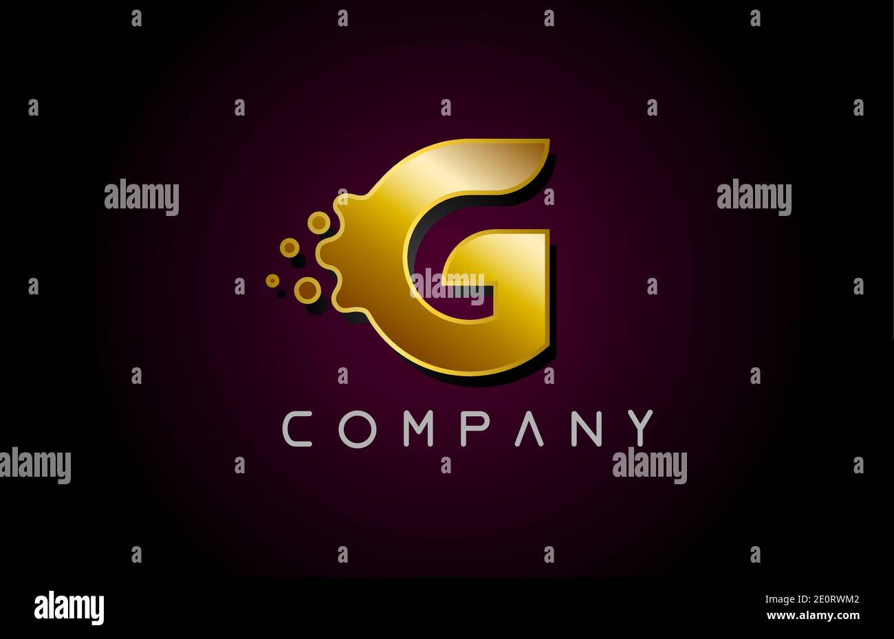 G gold golden letter logo icon. Creative alphabet design for business ...