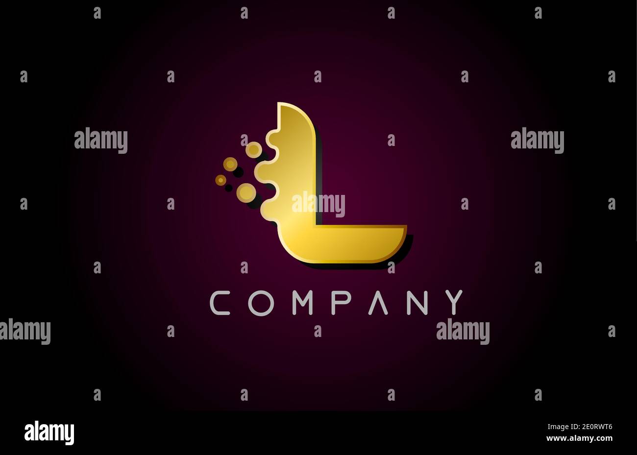 L gold golden letter logo icon. Creative alphabet design for business ...
