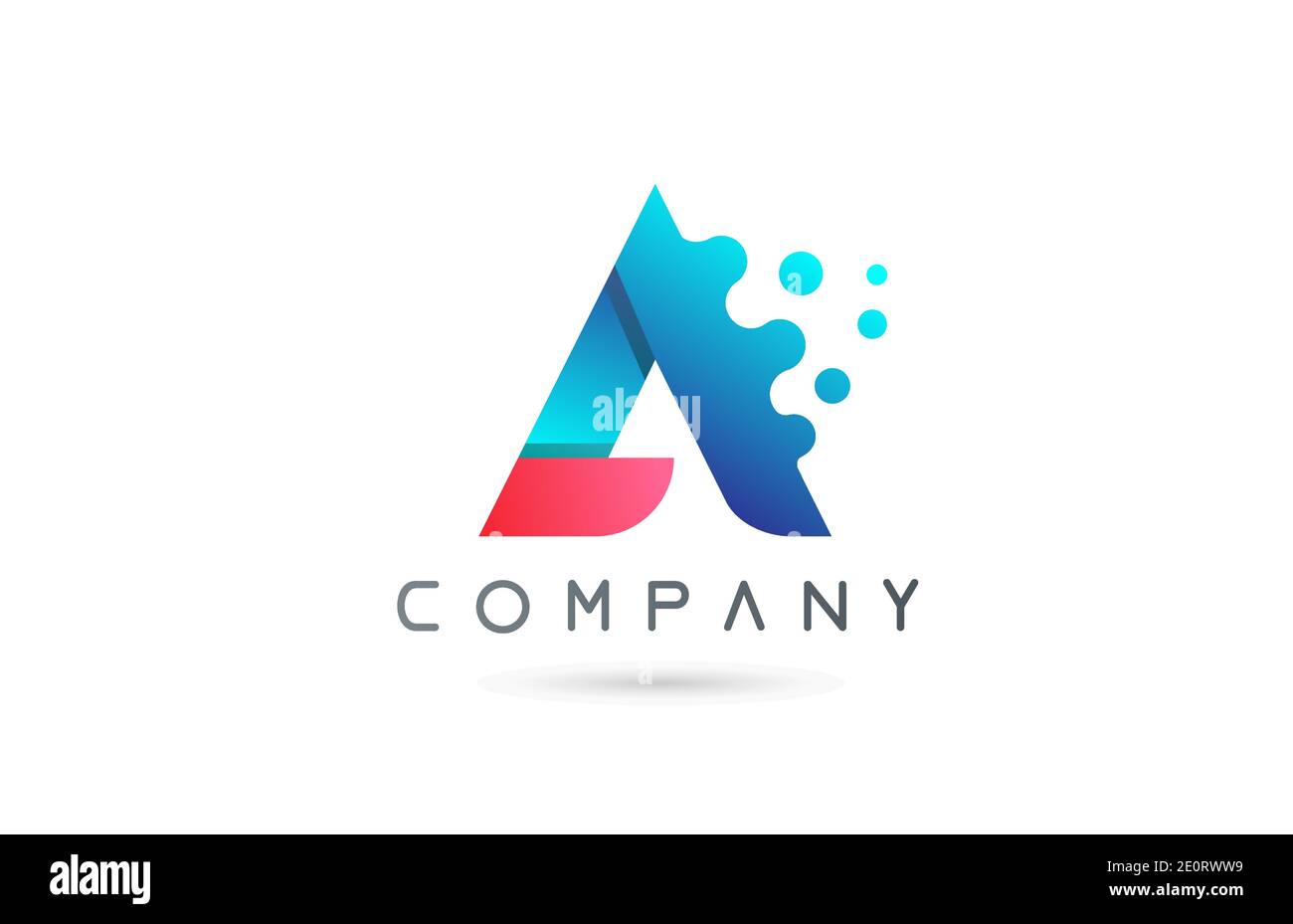 A pink blue letter logo icon with bubble shapes. Creative alphabet ...