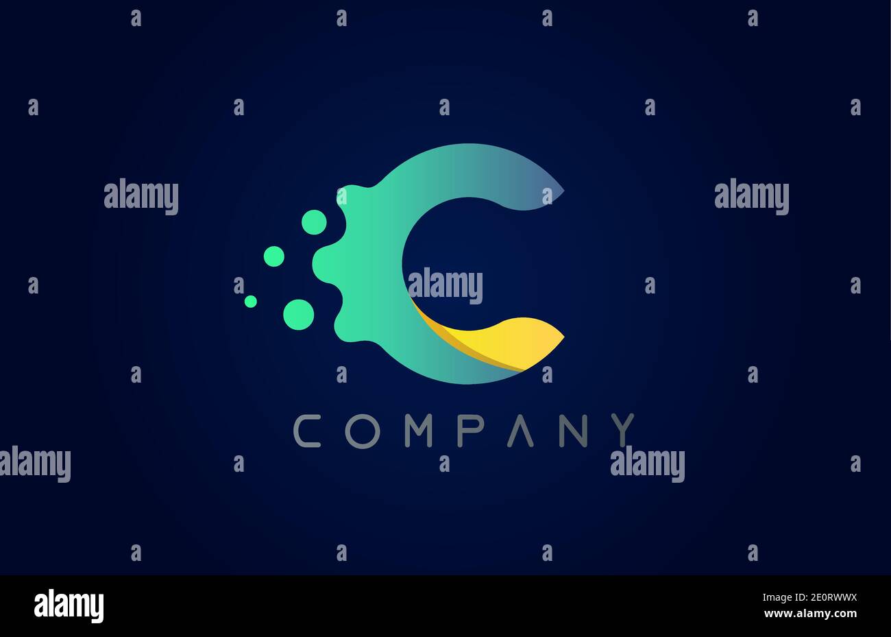 C yellow green letter logo icon. Creative alphabet design for business ...