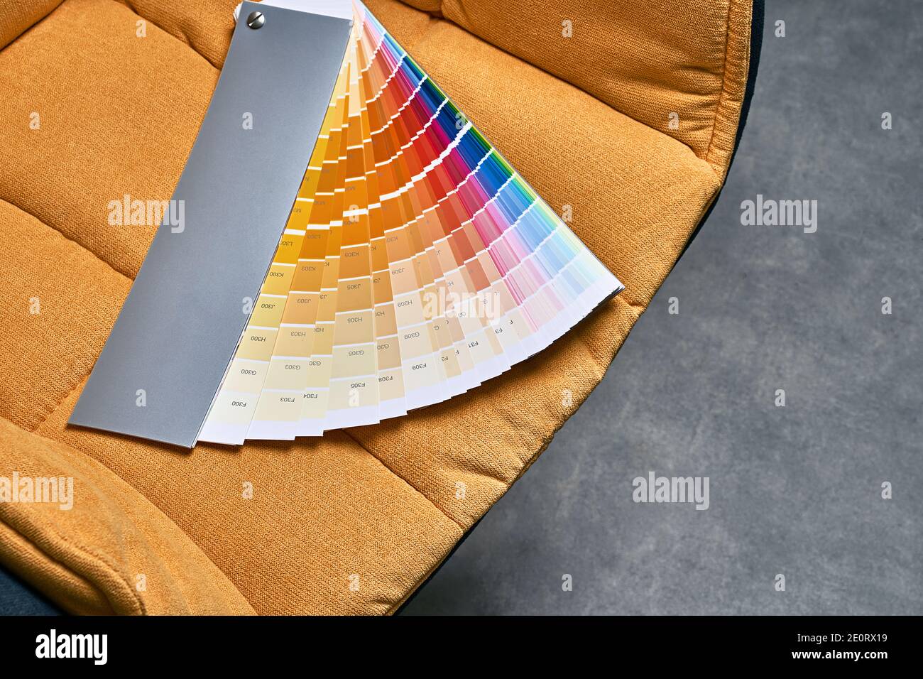 Color wheel palette for choosing paint tone. Various colors on yellow ...