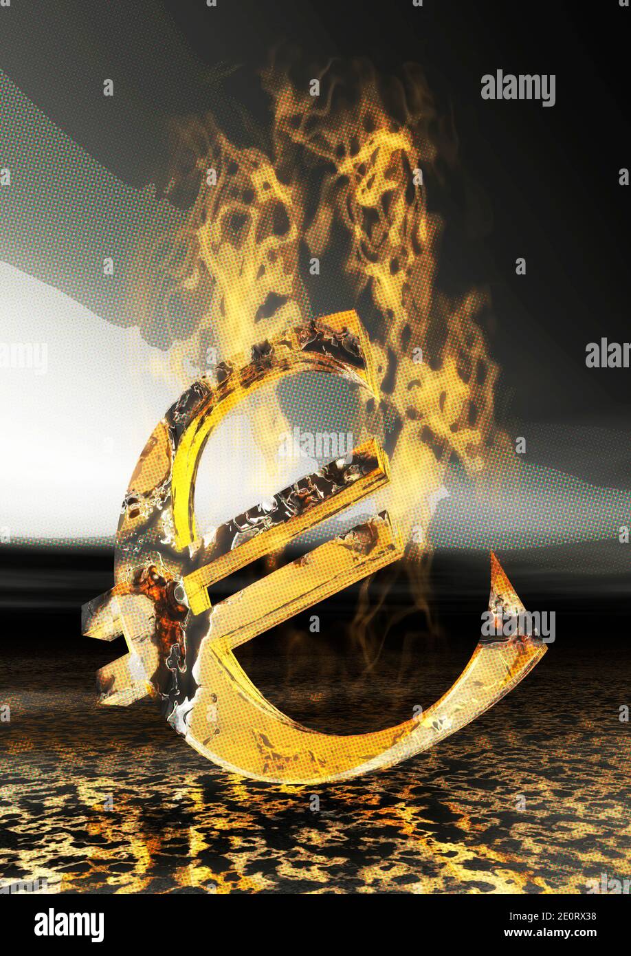 Burning euro sign hi-res stock photography and images - Alamy