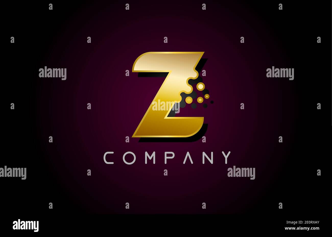 Z gold golden letter logo icon. Creative alphabet design for business ...