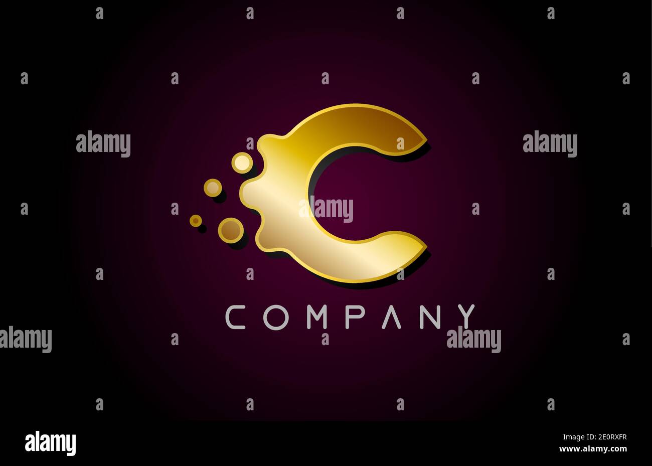C gold golden letter logo icon. Creative alphabet design for business ...