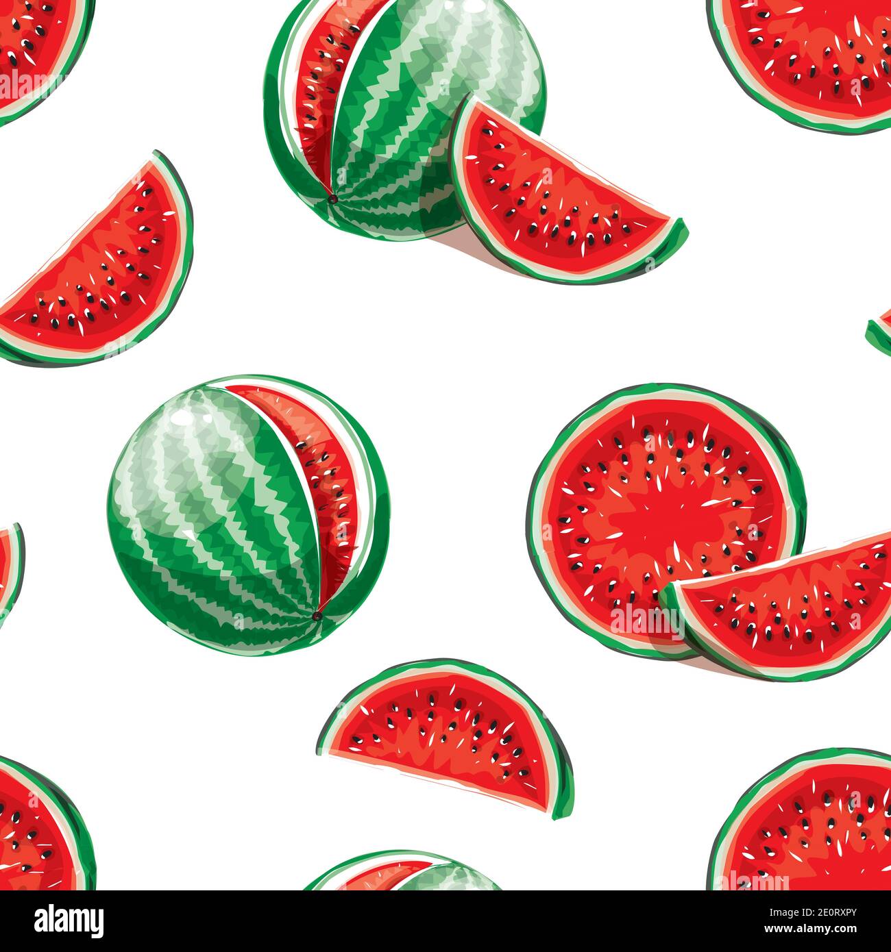 Seamless watermelon texture vector illustration Stock Vector Images - Alamy