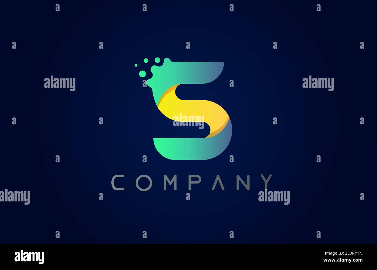 S yellow green letter logo icon. Creative alphabet design for business ...