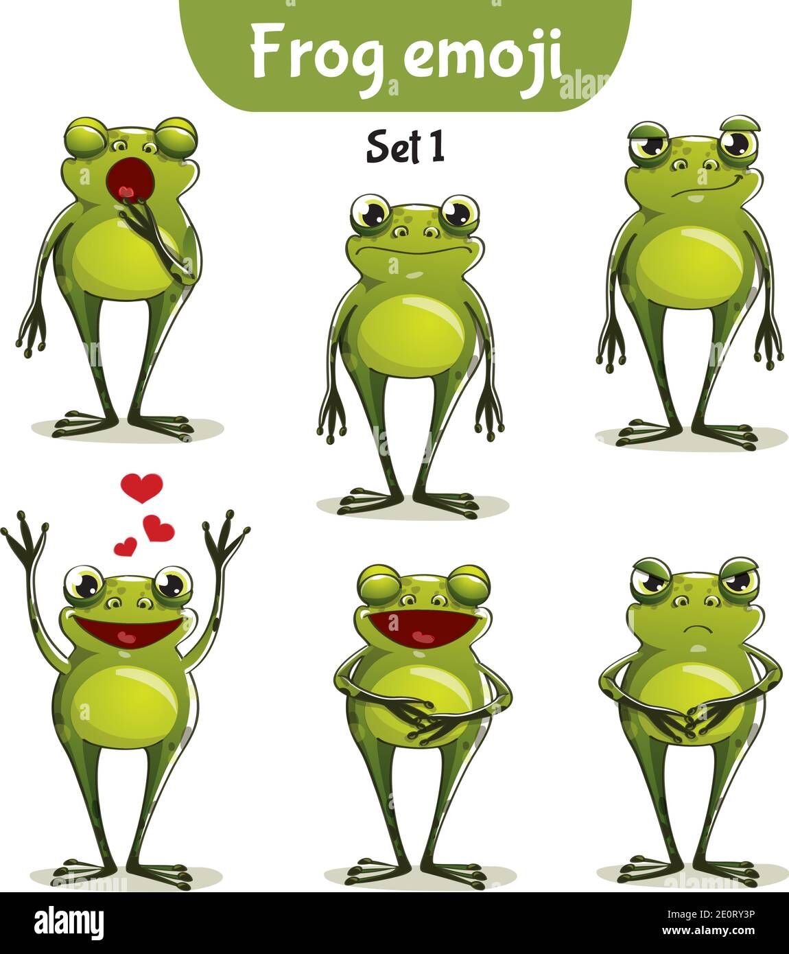 Vector set of cute frog characters. Set 1 Stock Vector Image & Art - Alamy