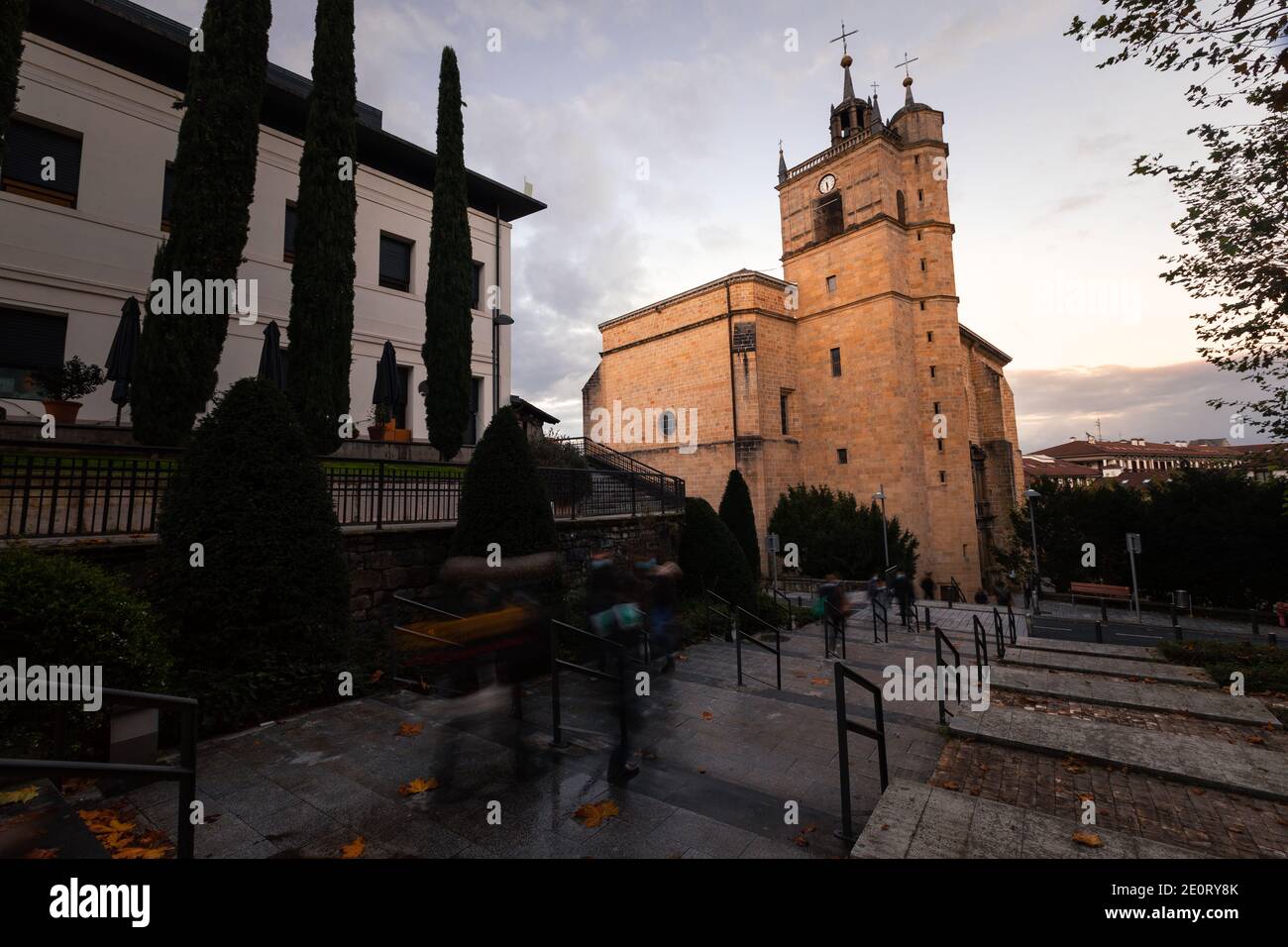 View of Irun with the Juncal church; at the Basque Country Stock Photo ...