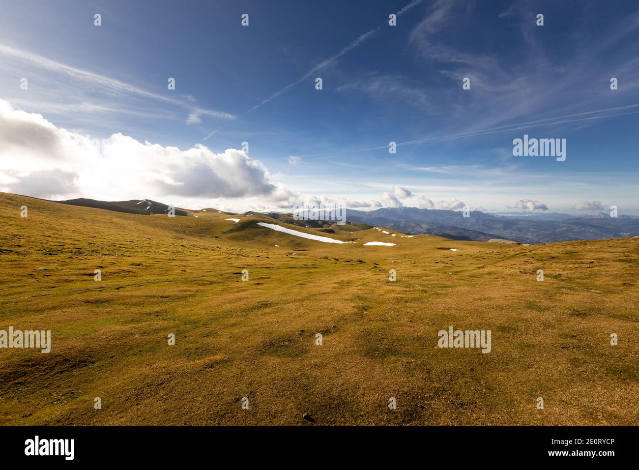 View from the Aralar mountain range and Txindoki peak at the Basque ...
