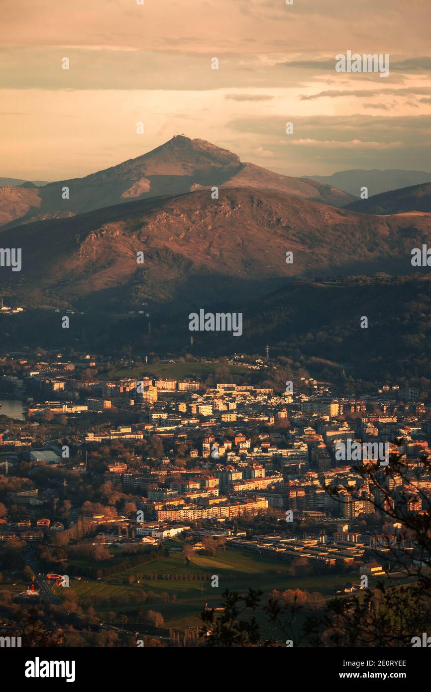 View from Txingudi bay with the mouth of Bidasoa river between Irun ...