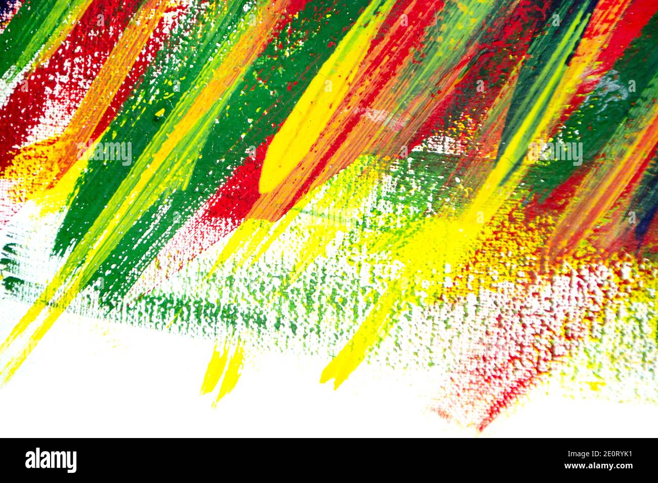 Background from different strokes of red, yellow, green and blue paint ...