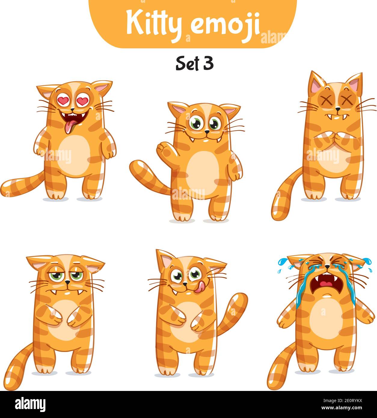 Vector set of cute cat characters. Set 3 Stock Vector Image & Art - Alamy