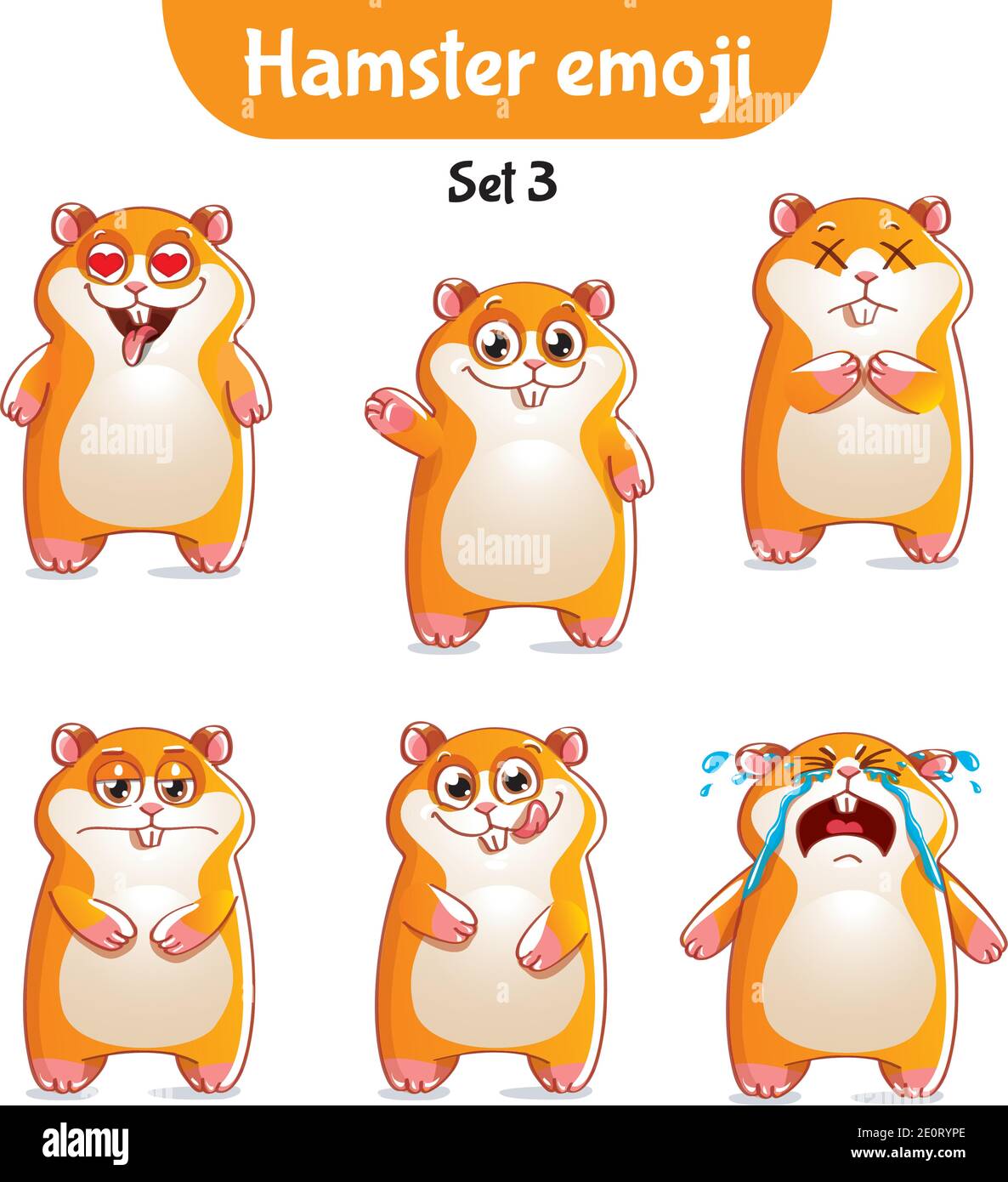 Vector set of cute hamster characters. Set 3 Stock Vector Image & Art ...
