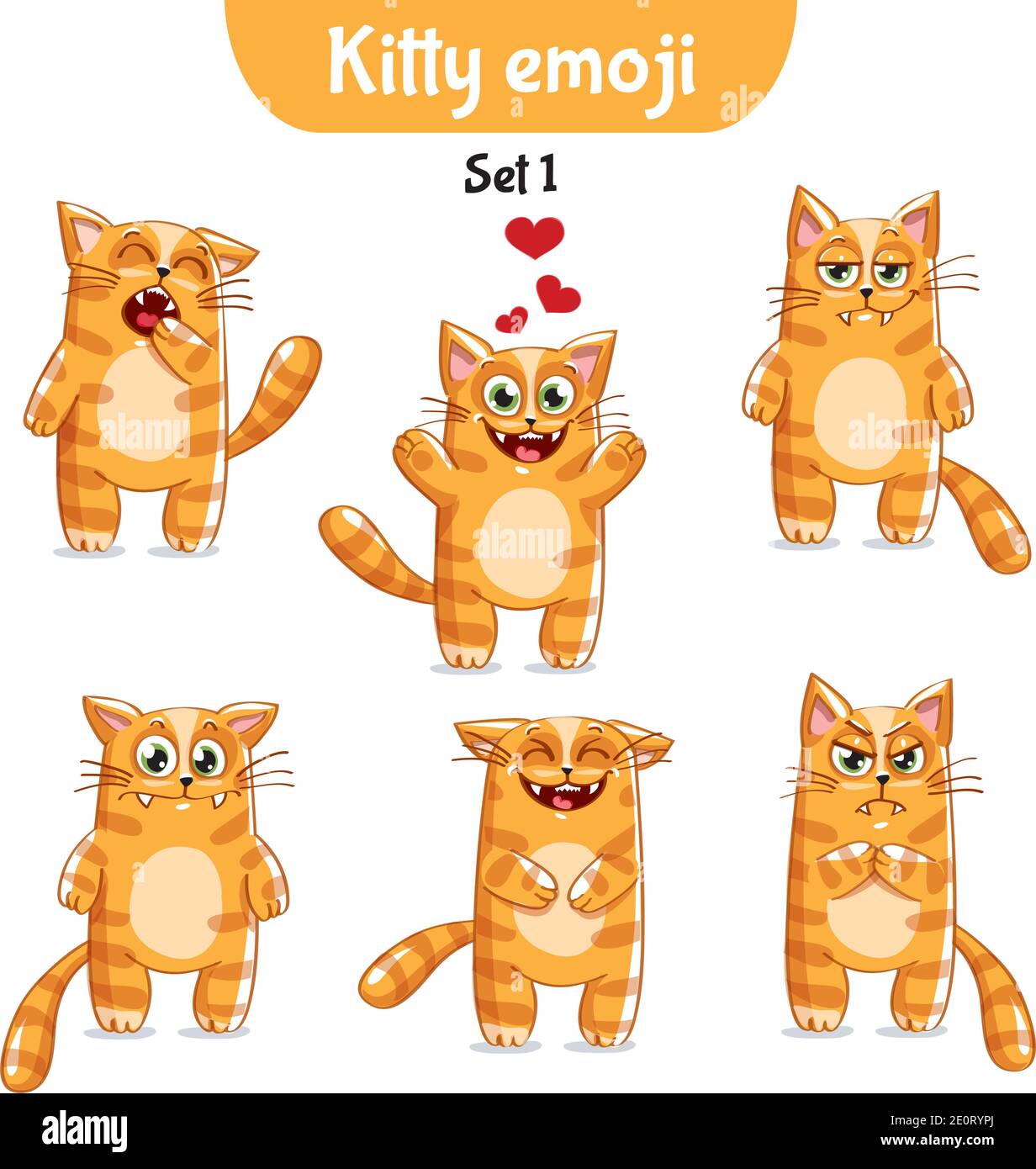 Vector set of cute cat characters. Set 1 Stock Vector Image & Art - Alamy