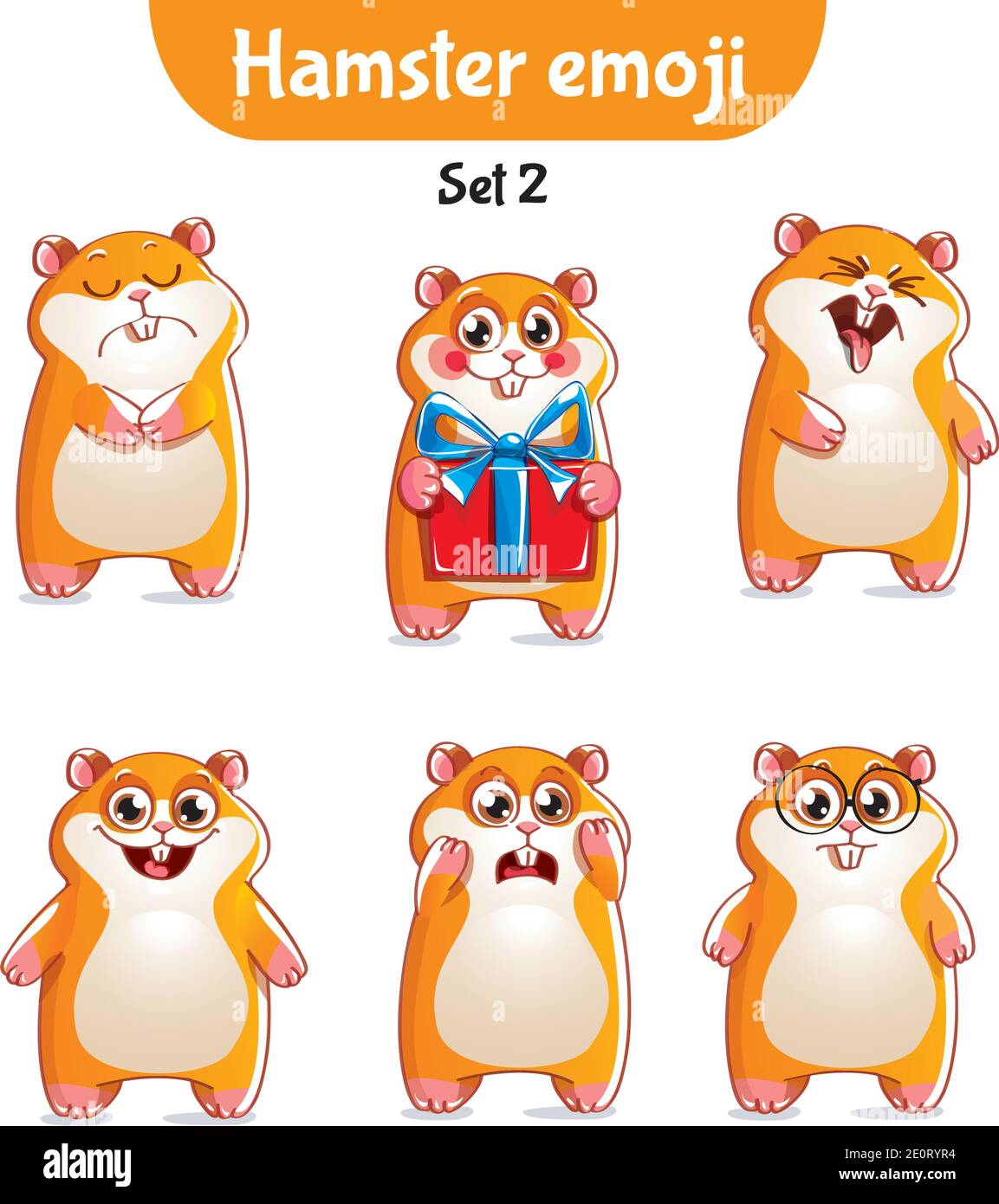 Vector set of cute hamster characters. Set 2 Stock Vector Image & Art ...