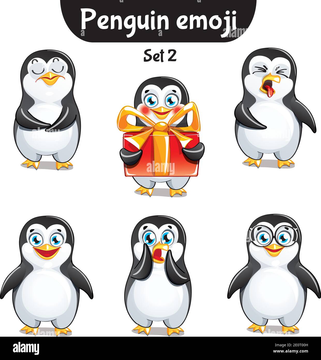 Vector set of cute penguin characters. Set 2 Stock Vector Image & Art ...
