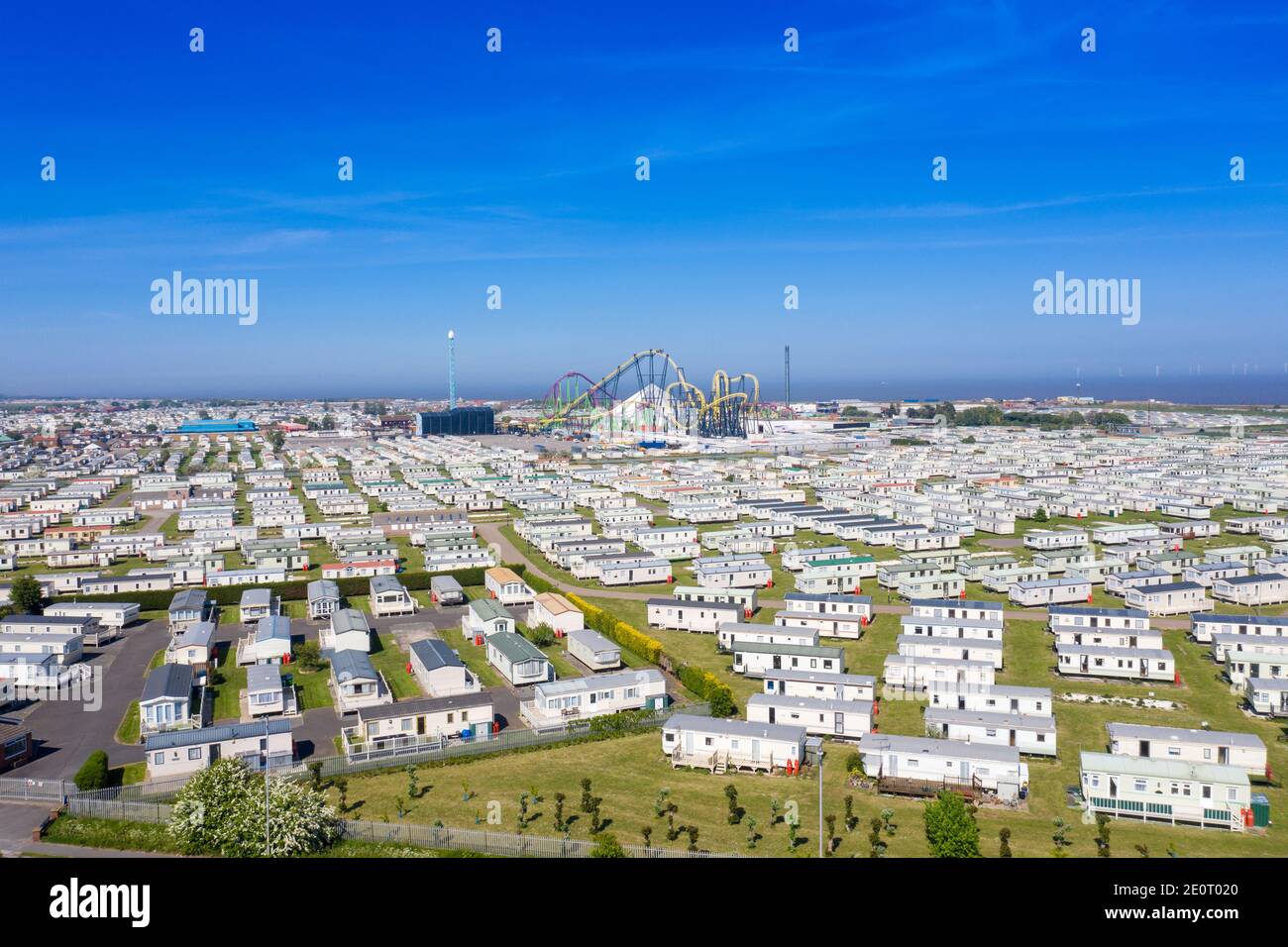 Aerial photo of the Fantasy Island caravan camping resort park in the ...