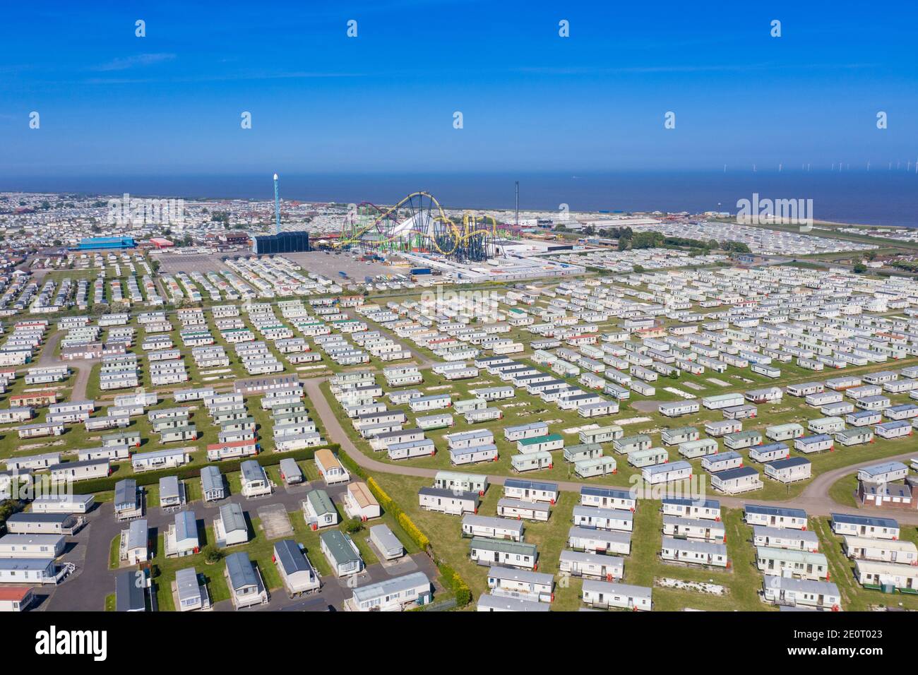 Aerial photo of the Fantasy Island caravan camping resort park in the ...
