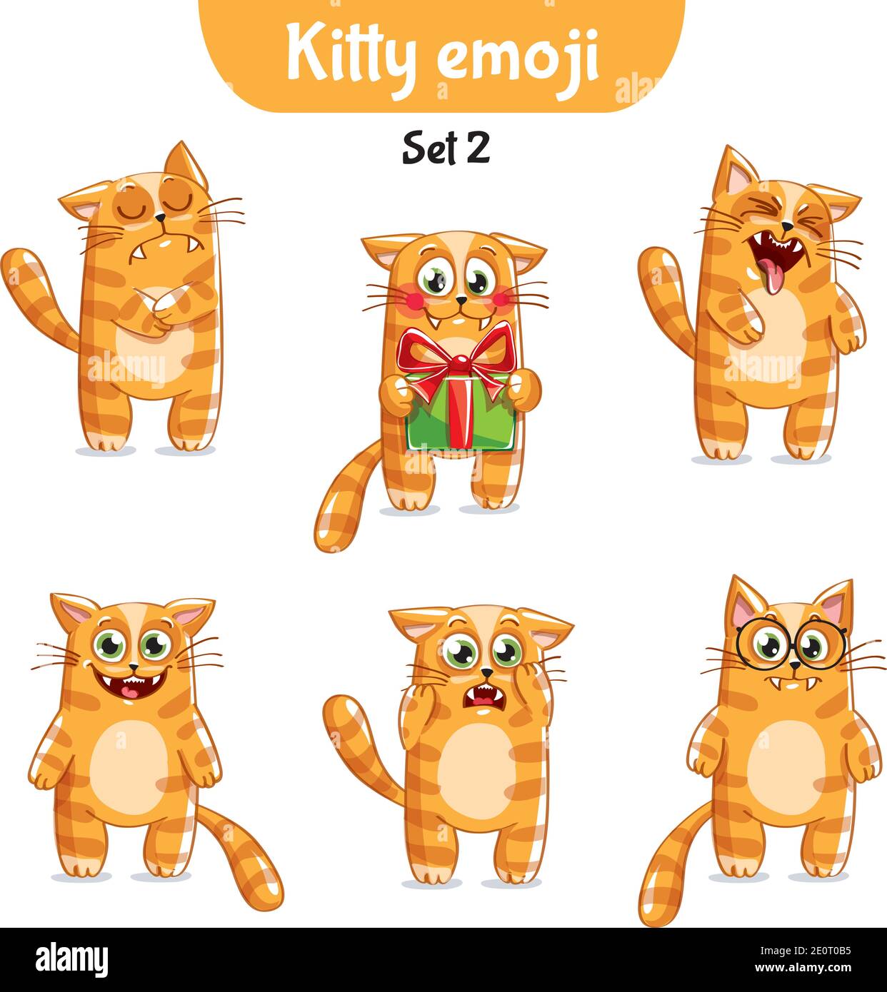 Vector set of cute cat characters. Set 2 Stock Vector Image & Art - Alamy