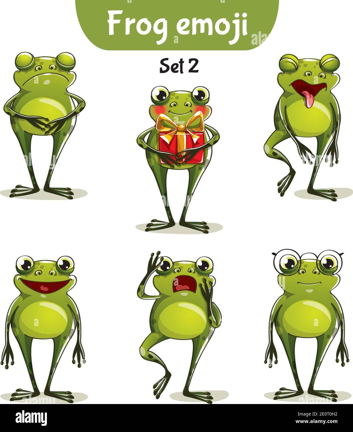 Vector set of cute frog characters. Set 2 Stock Vector Image & Art - Alamy