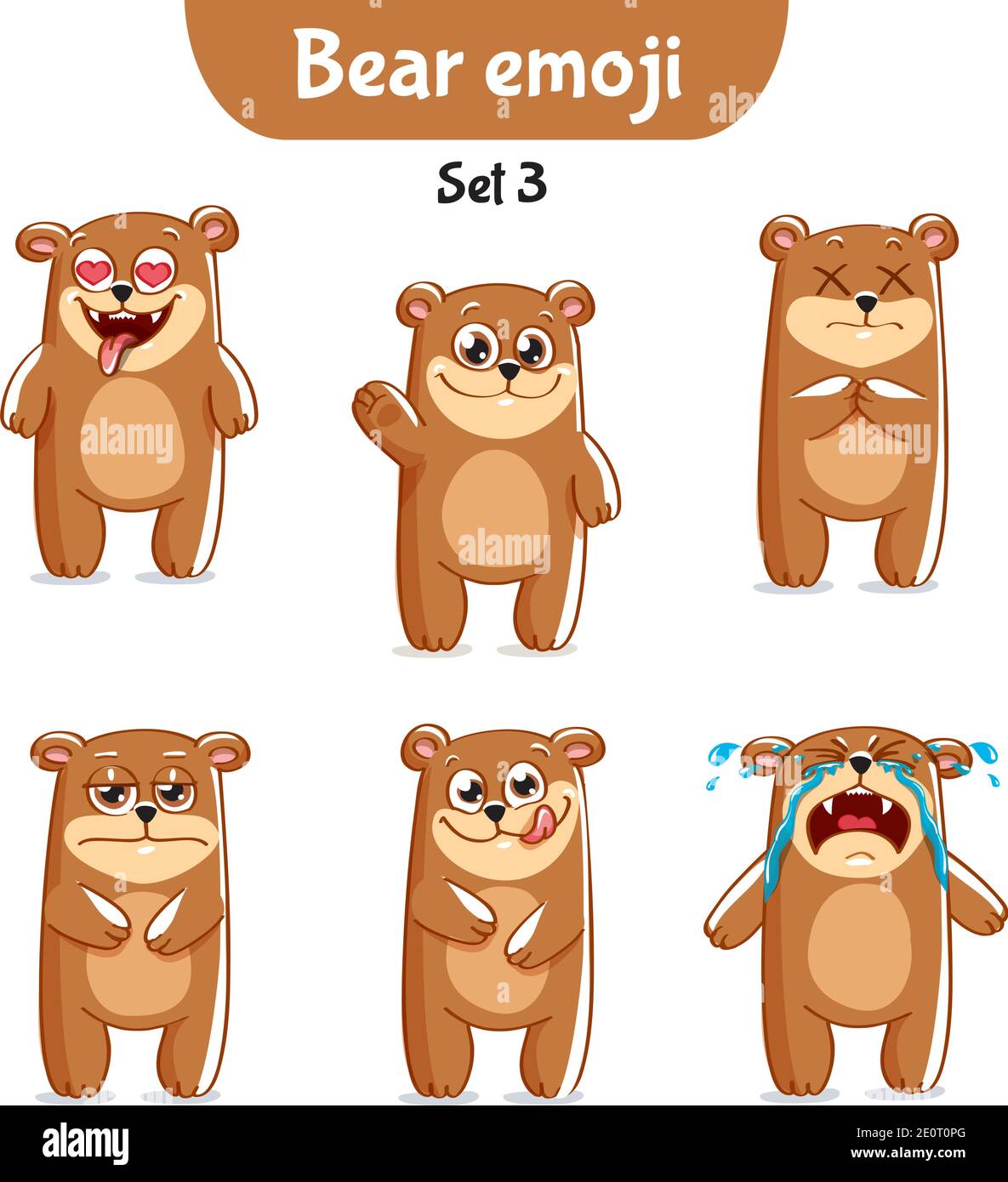Vector set of cute bear characters. Set 3 Stock Vector Image & Art - Alamy