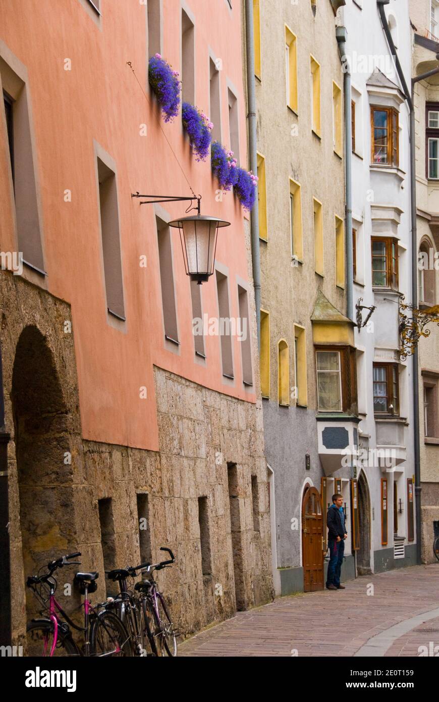 Traditional buildings constructed of heavy stone in the Altstadt in ...