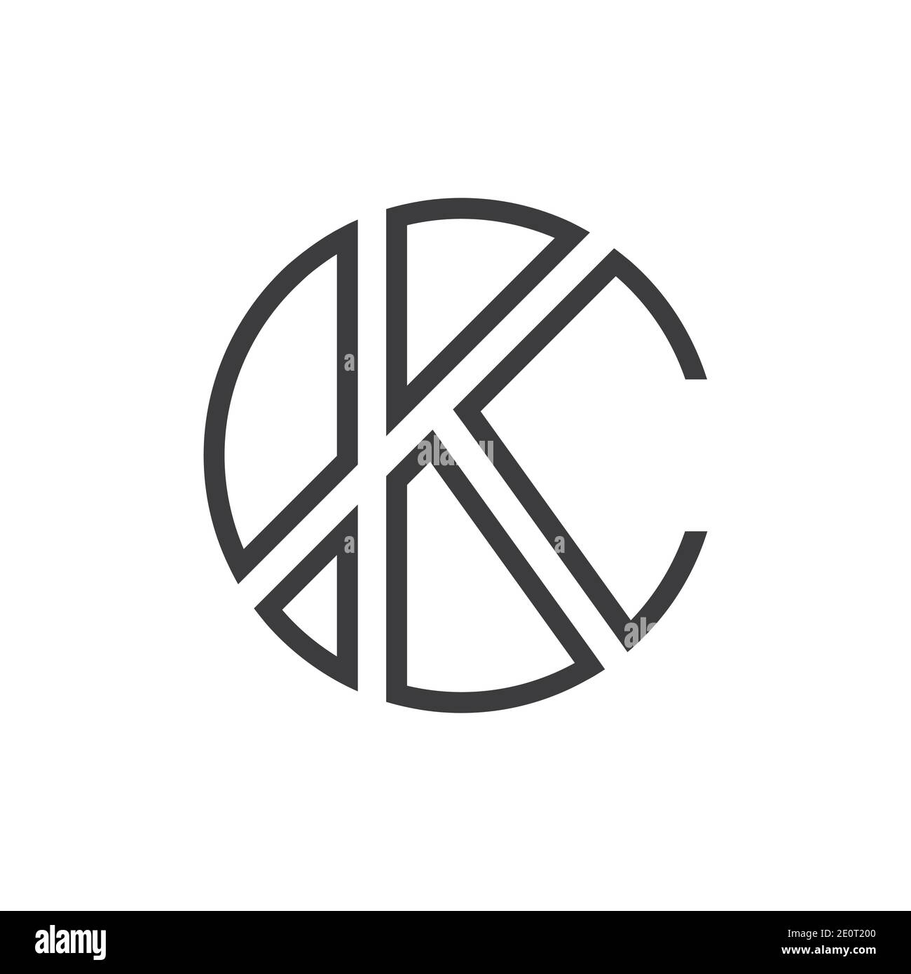 Creative abstract letter ck logo design. Linked letter kc logo design ...
