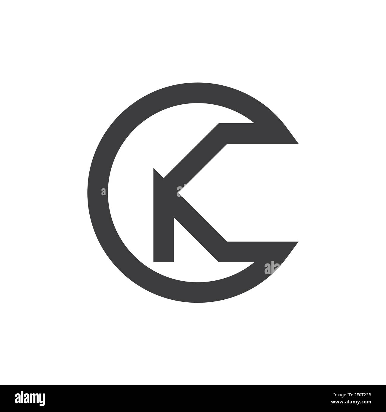 Creative abstract letter ck logo design. Linked letter kc logo design ...