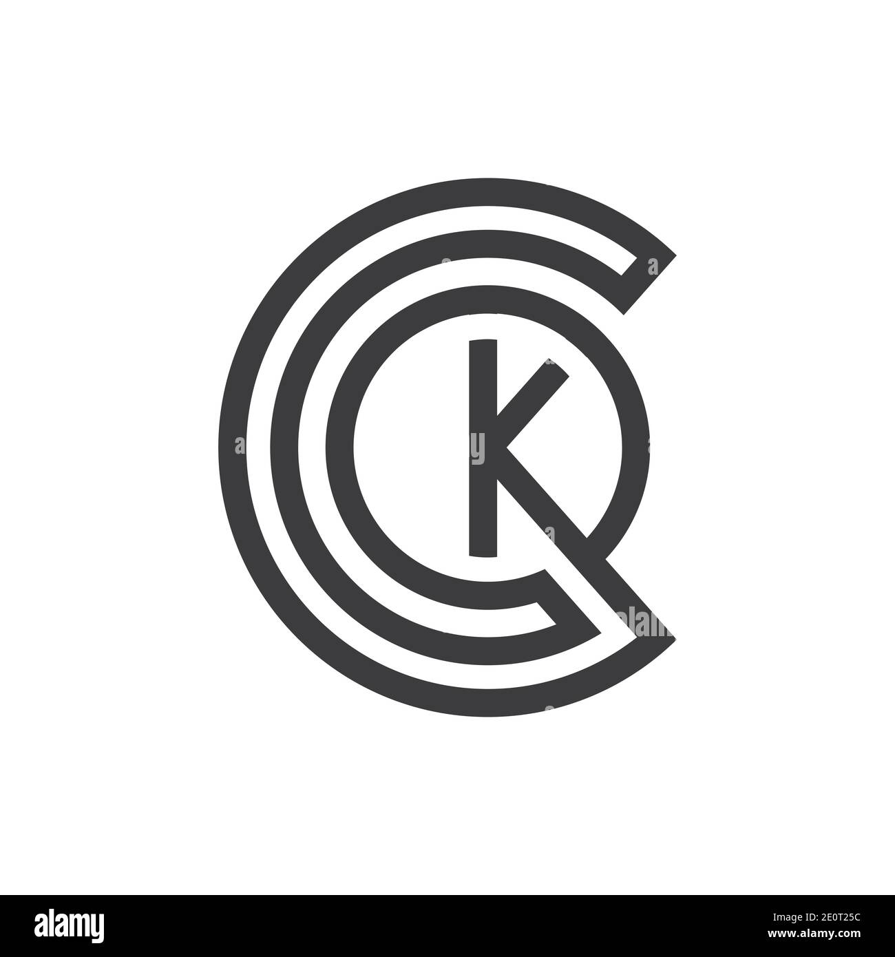 Creative abstract letter ck logo design. Linked letter kc logo design ...