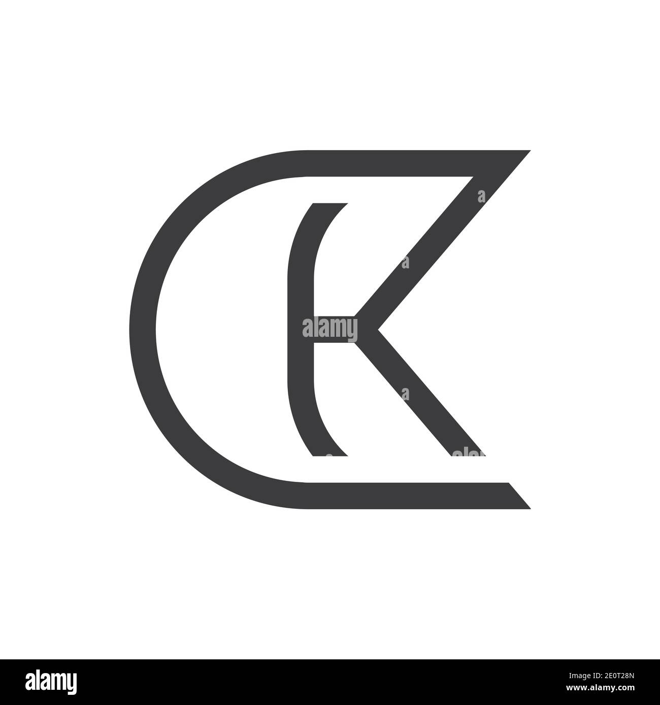 Creative abstract letter ck logo design. Linked letter kc logo design ...