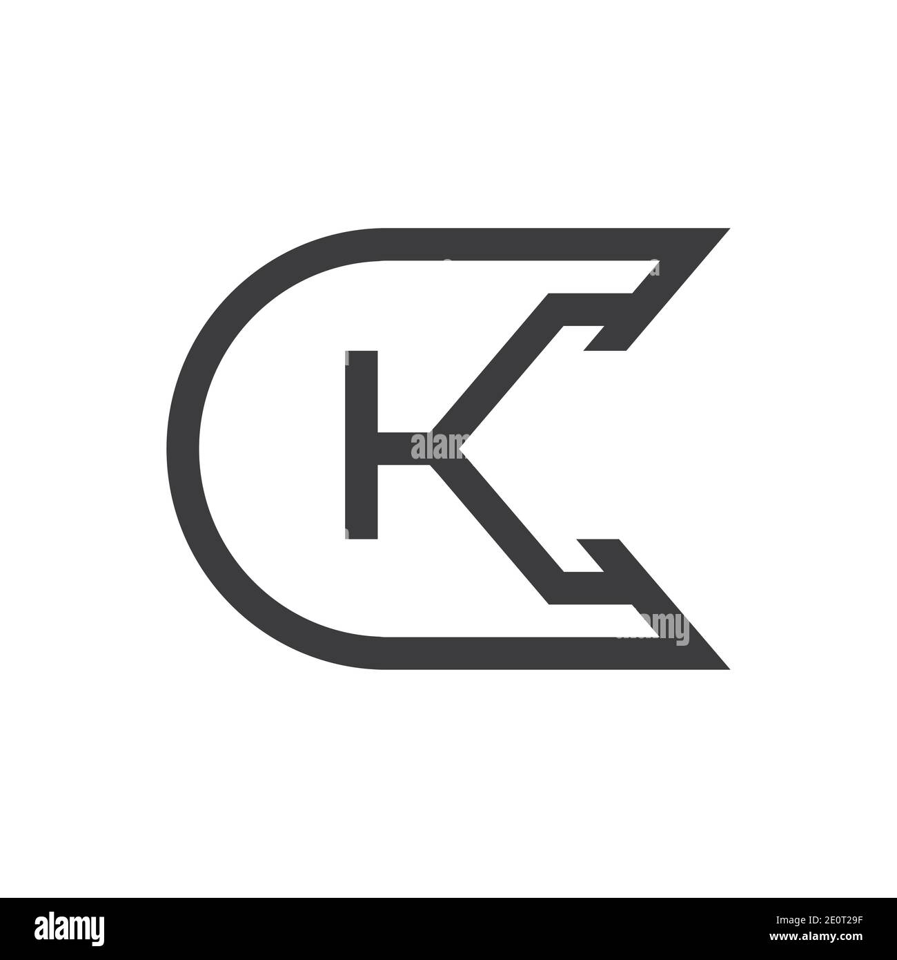 Creative abstract letter ck logo design. Linked letter kc logo design ...