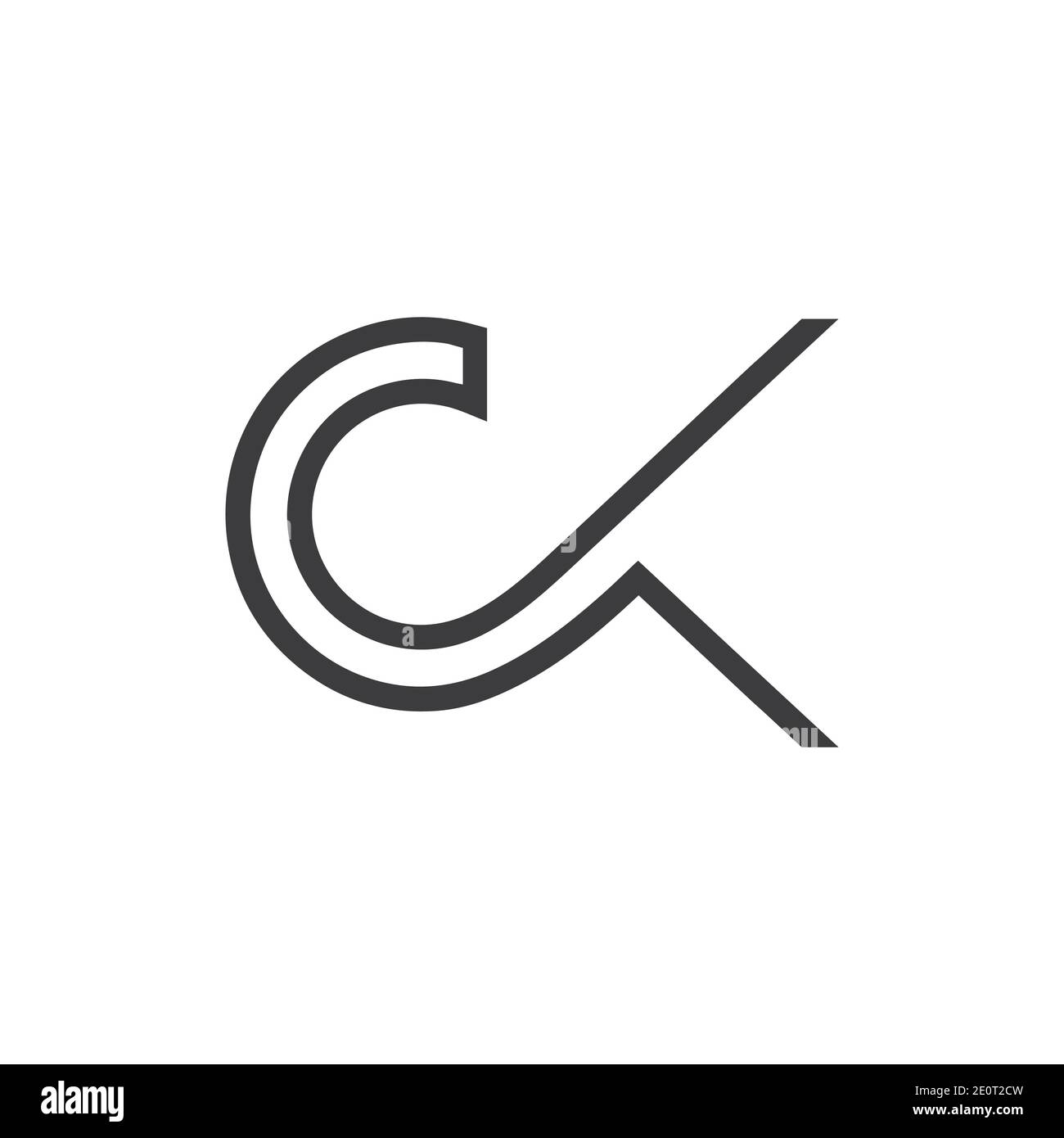 Creative abstract letter ck logo design. Linked letter kc logo design ...