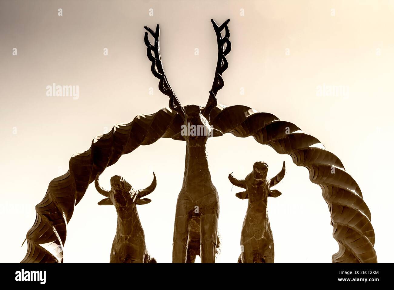 ANKARA, TURKEY : Hittite Sun sculpture in Sihhiye Square, Ankara Stock ...