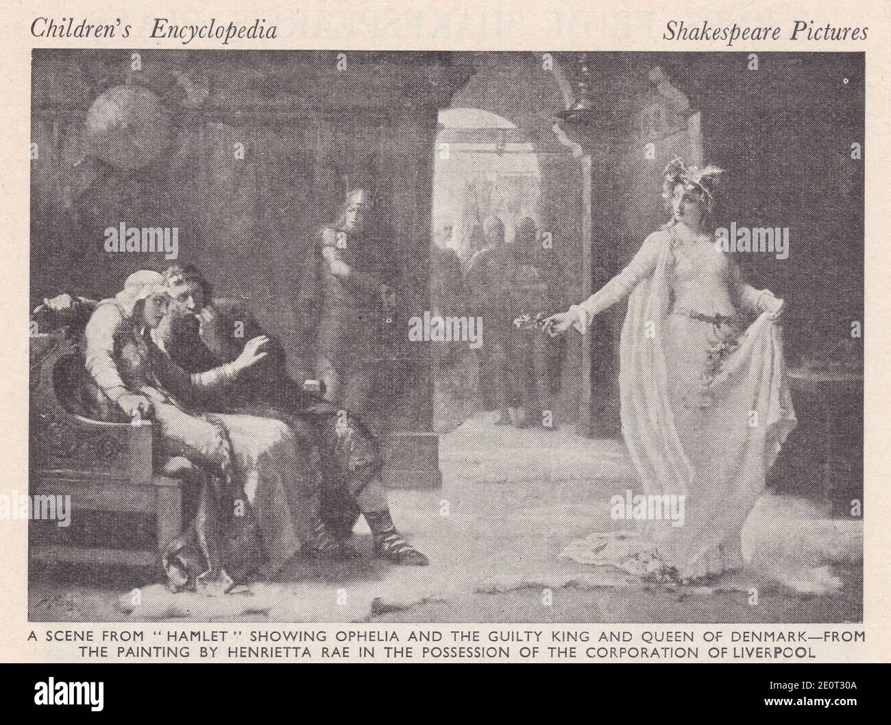 Scenes from Shakespeare's Plays - Scene from Hamlet showing Ophelia and ...